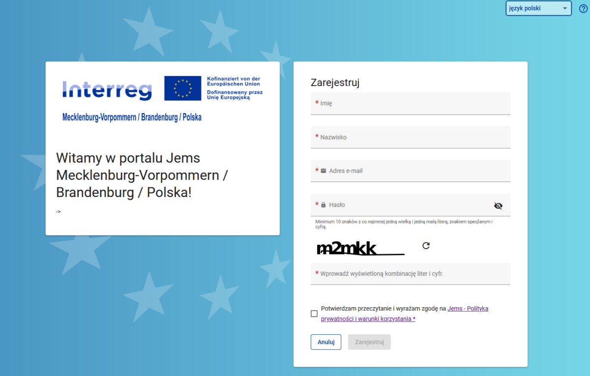 Jems - Ogólne informacje - Interreg VI A MV/BB/PL
